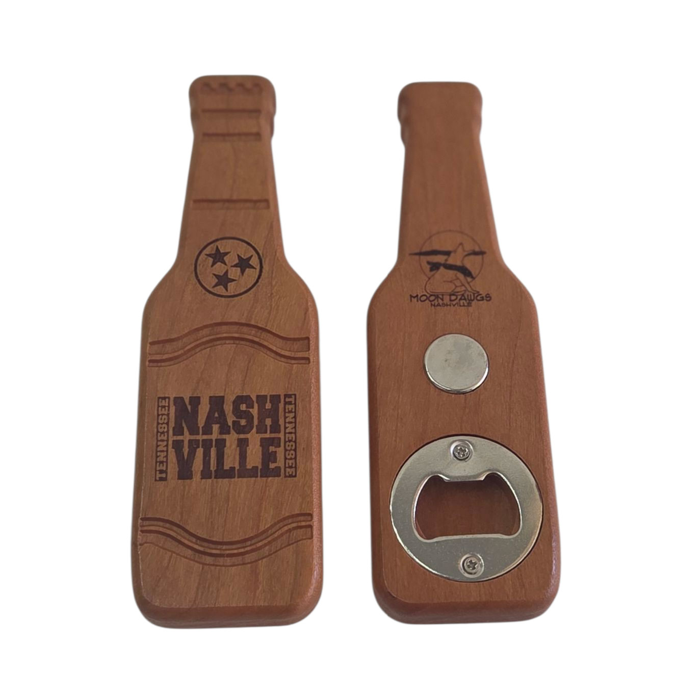 Hardwood Customized Beer Bottle Openers - Moon Dawgs Nashville