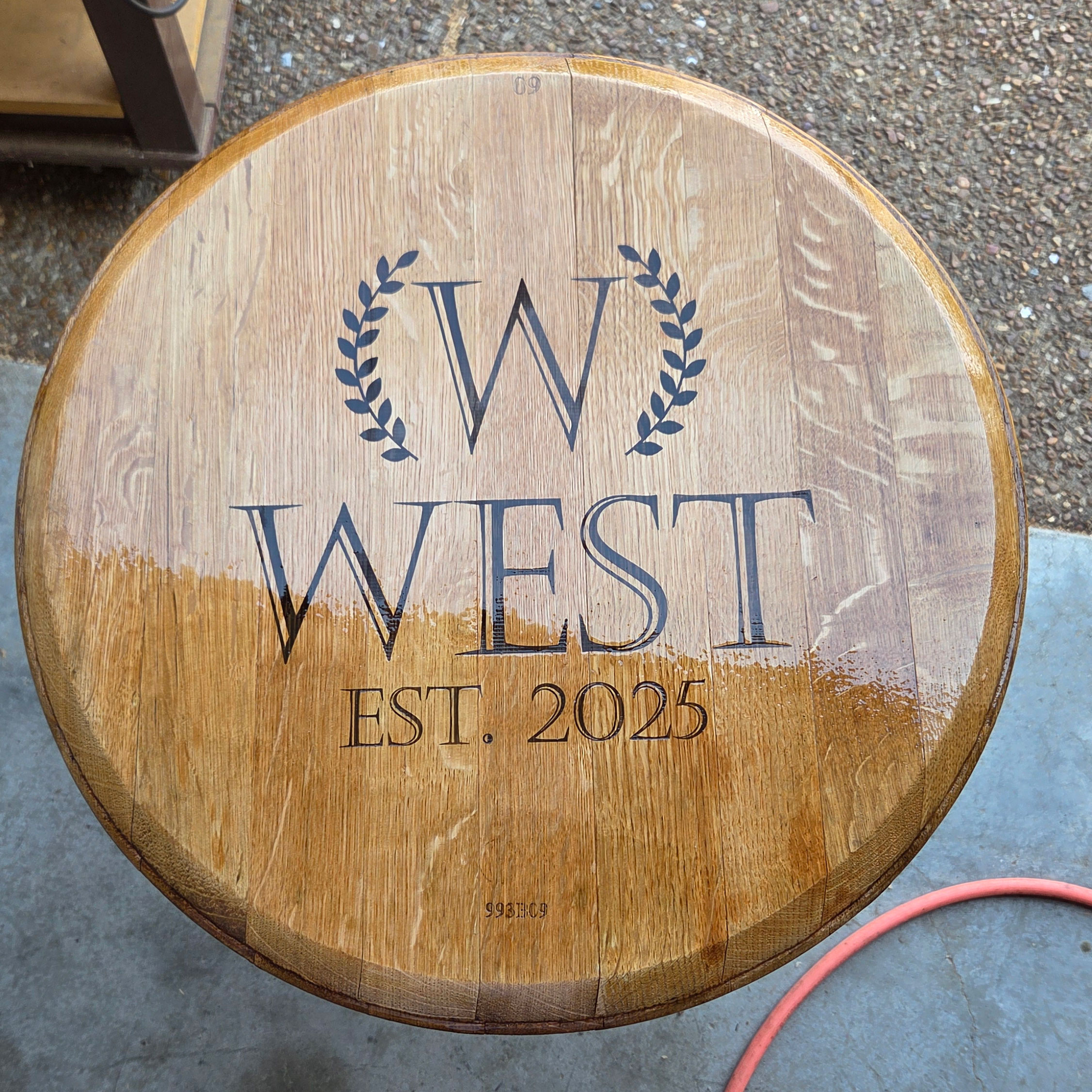 Bourbon Barrel Lid Engraved Example - Moon Dawgs Nashville